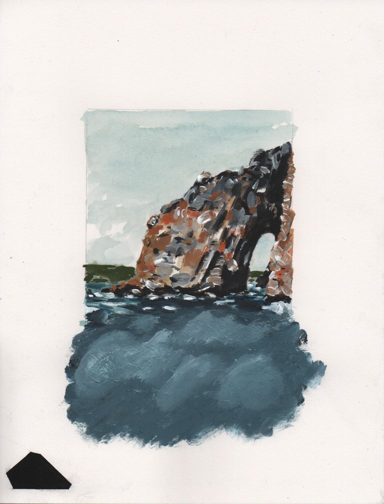 Fabien Granet - La Vague - Watercolour, Painting on paper, Landscape ...