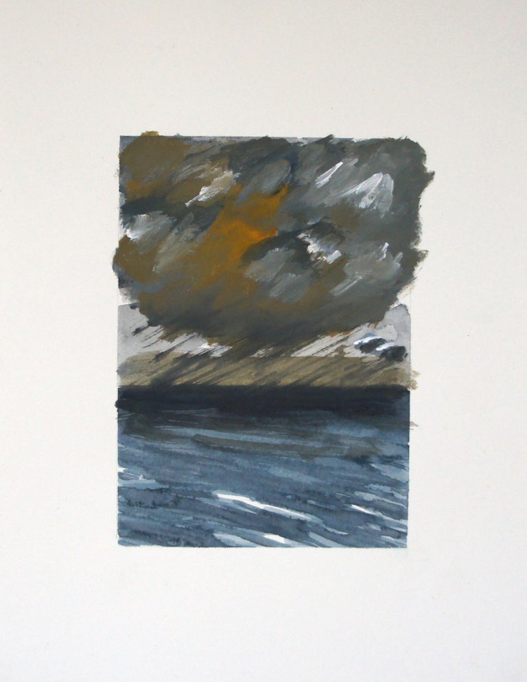 Fabien Granet - Meteor - Watercolor, Contemporary Painting, Seaside For ...