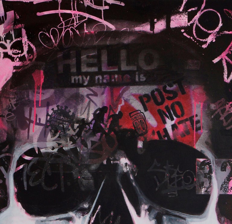 Fabien Rocca - Post No Hate - Skull Street Art and Graffiti at 1stDibs