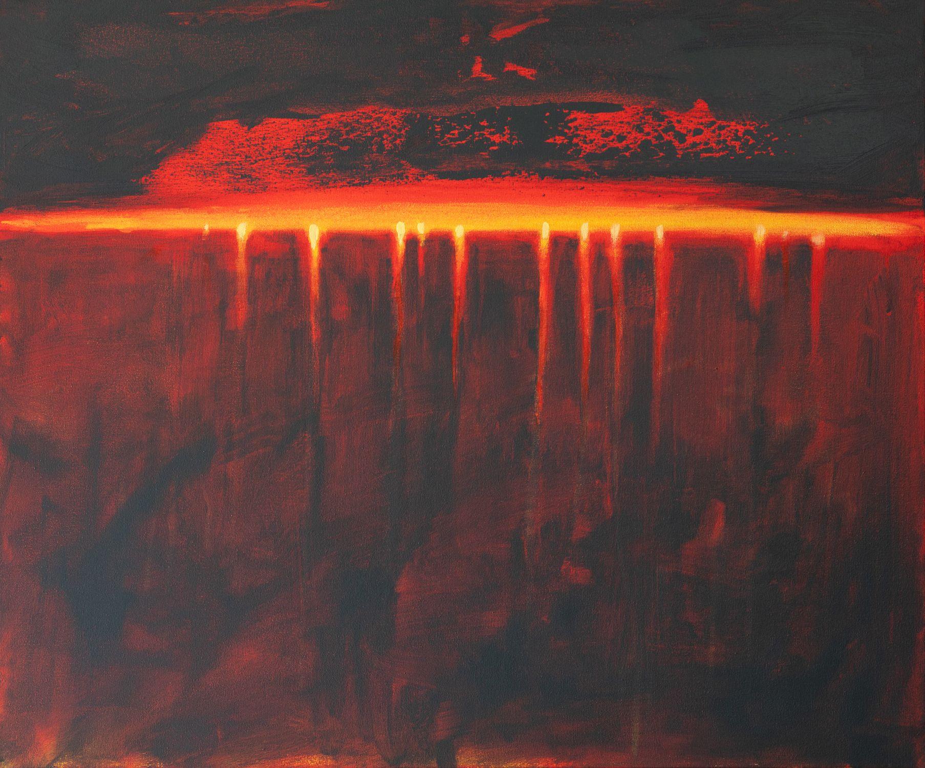 Fabienne Monestier - Yellow meadow - Abstract Landscape, Painting ...