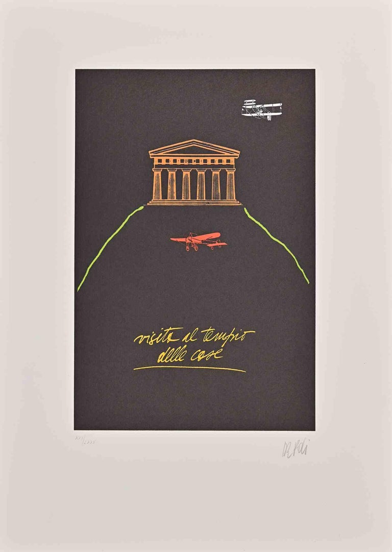 Fabio De Poli - Temple - Lithograph by Fabio De Poli - Late 20th ...
