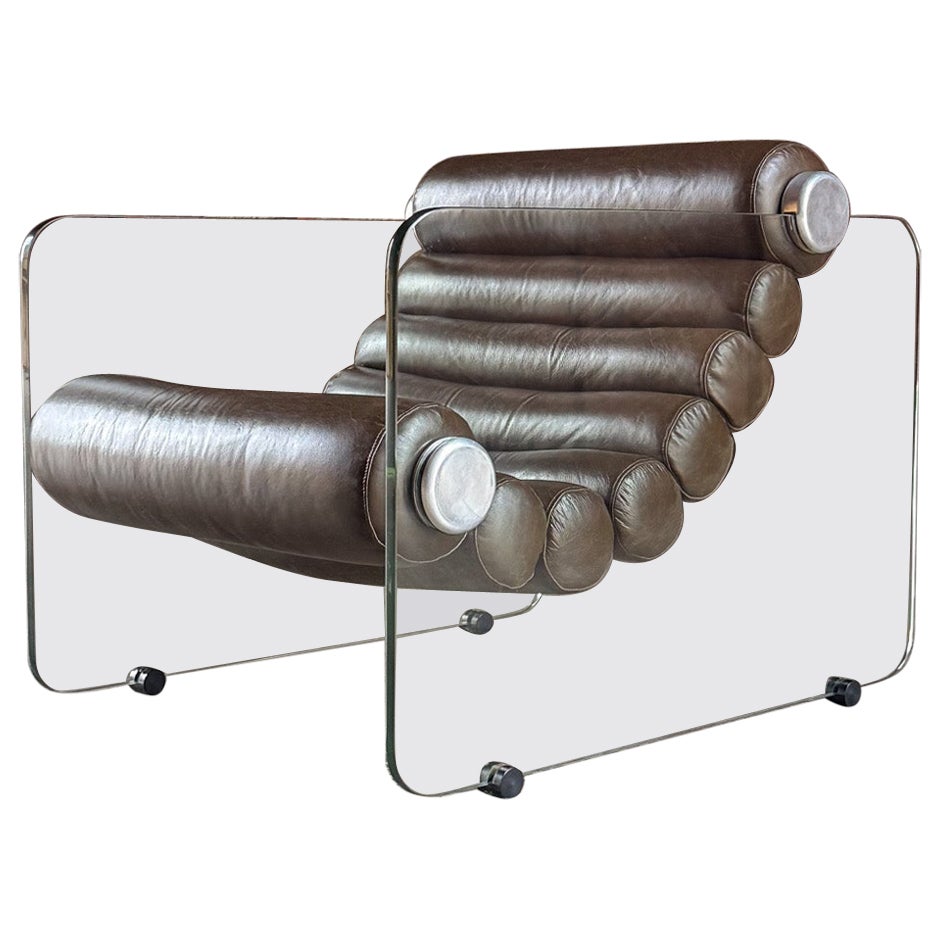 Hyaline leather and glass armchair by Fabio Lenci Comfortline Italy ...