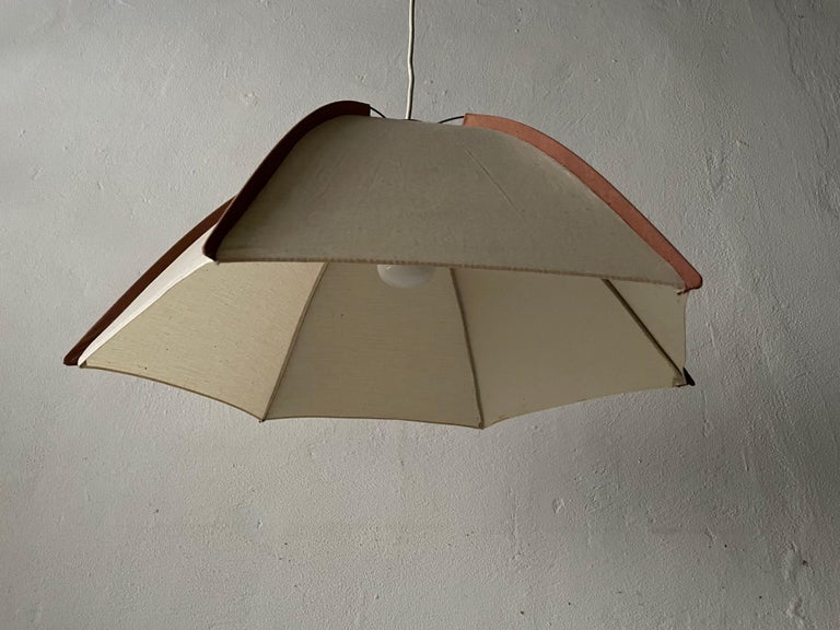 Fabric and Wood Large Pendant Lamp by Domus, 1980s, Italy For Sale at ...
