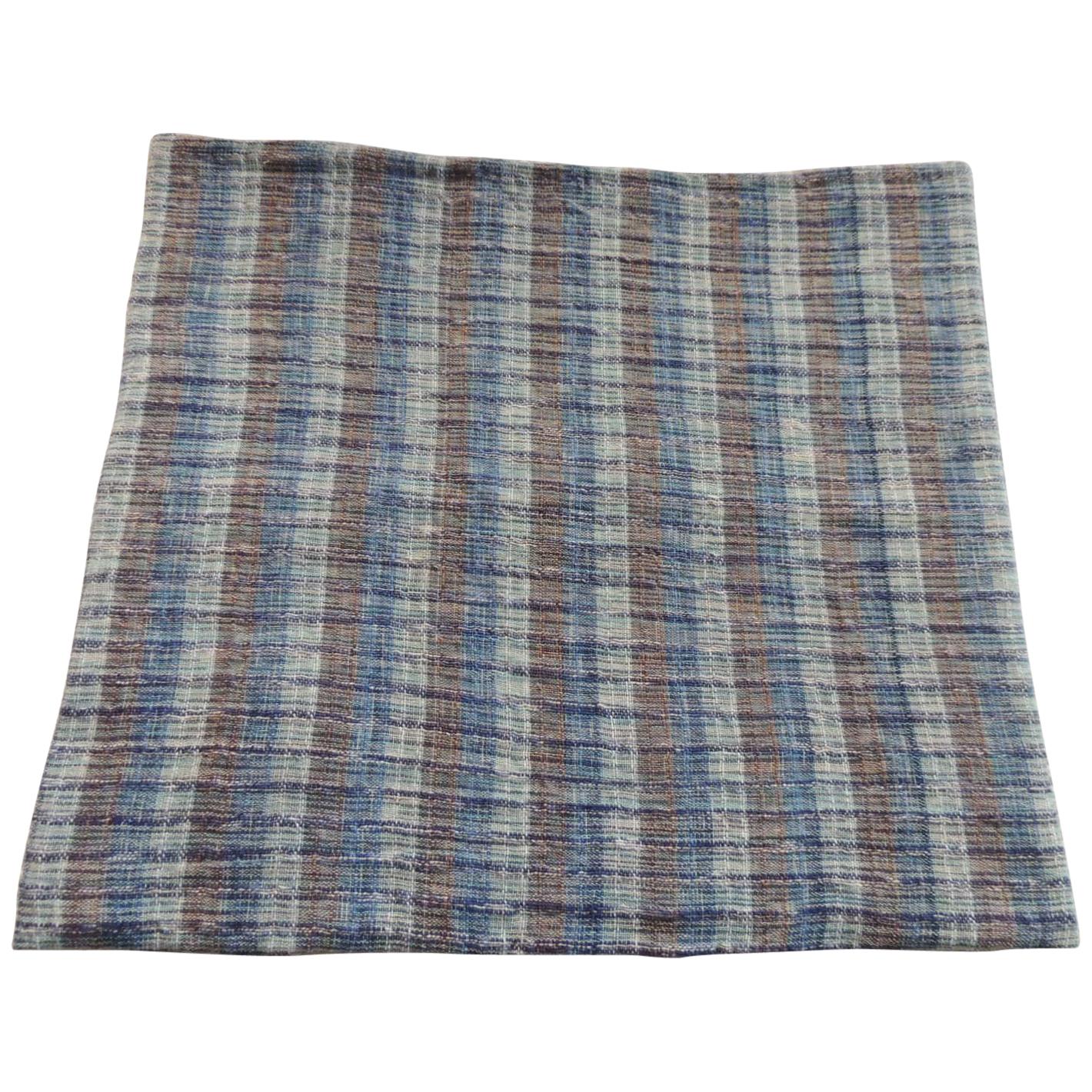 Fabric by the Yard: Asian Woven Stripe Textile in Blue and Brown For ...