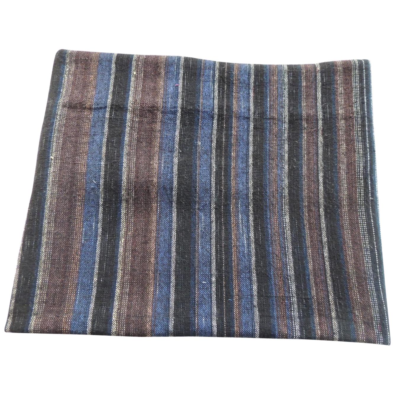 Fabric by the Yard: Asian Woven Stripe Textile in Blue and Brown For ...