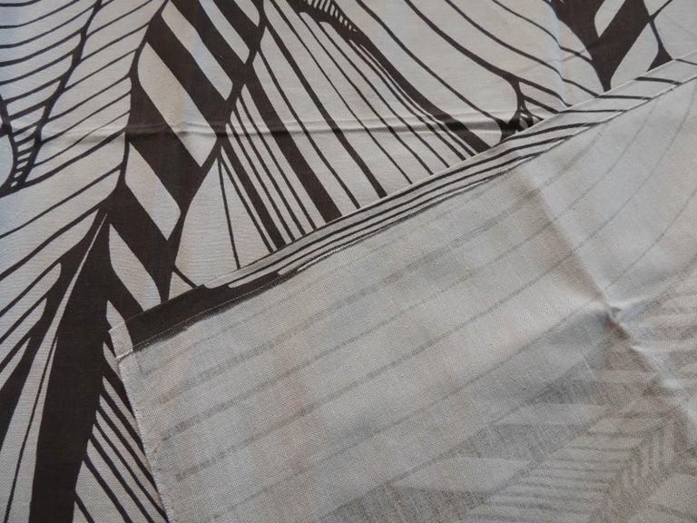 Fabric by the Yard: Mid-century Style Large Leaves in Tan and Brown For ...