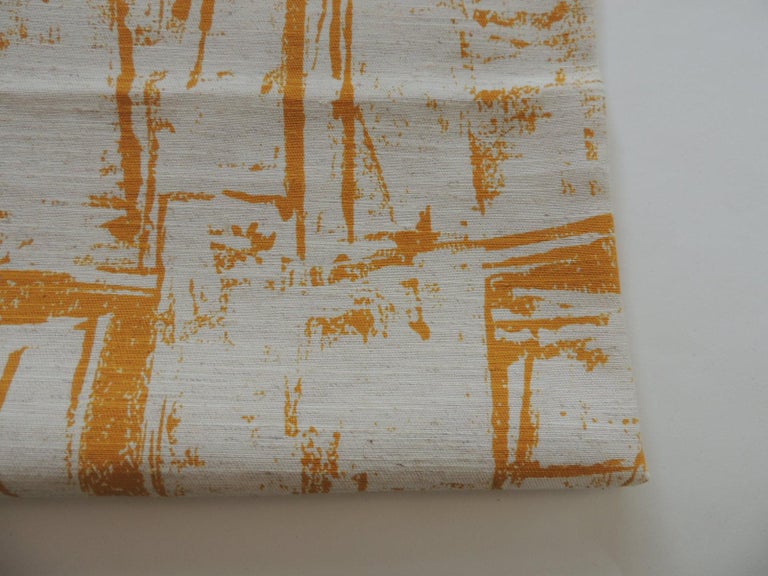 Fabric by the Yard: Printed Linen Yellow and Natural Abstract Fabric ...