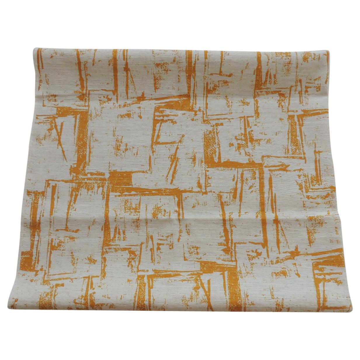 Fabric by the Yard: Printed Linen Palms in Brown and Natural For Sale ...