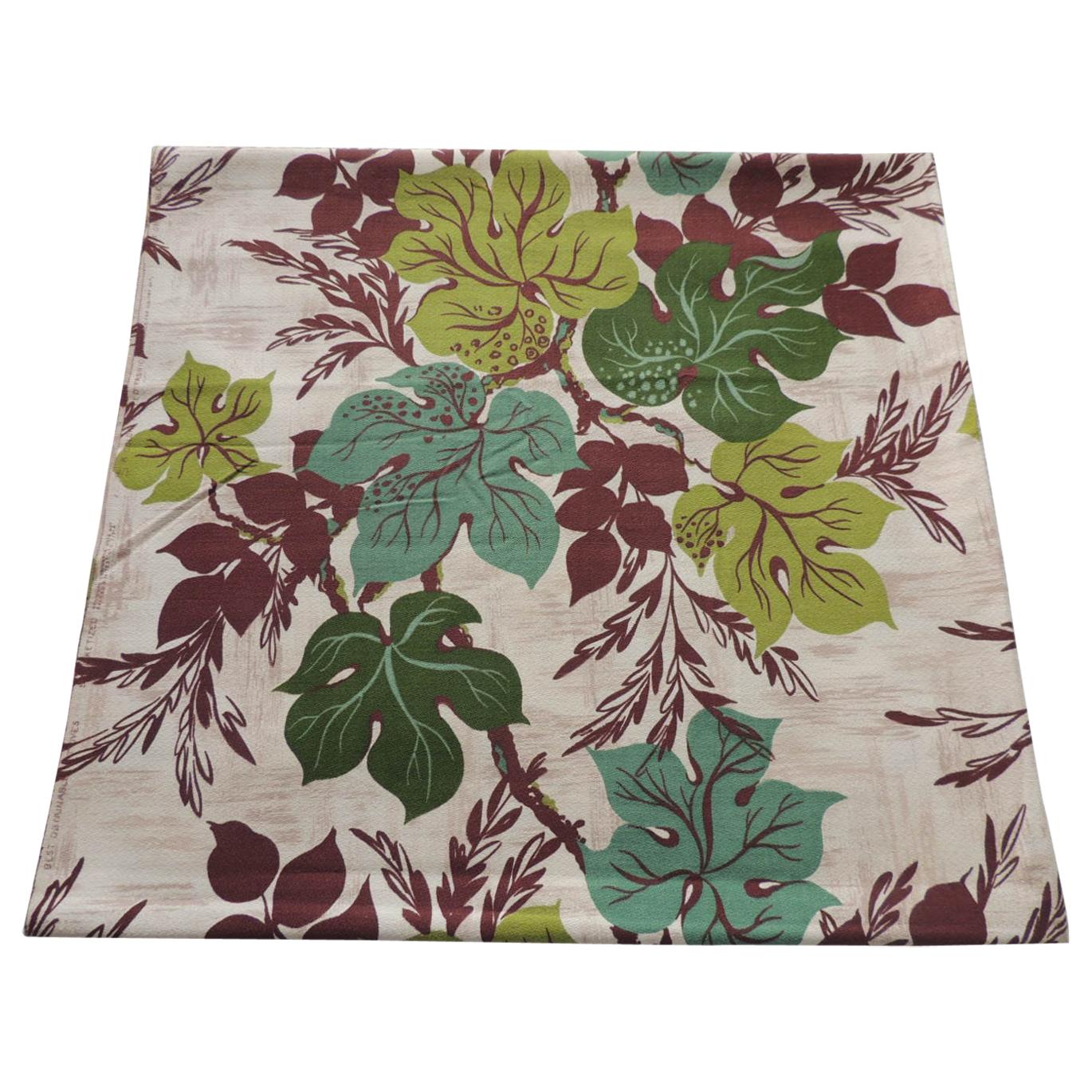 Fabric by The Yard: Foo Dog Circles in Burgundy For Sale at 1stDibs