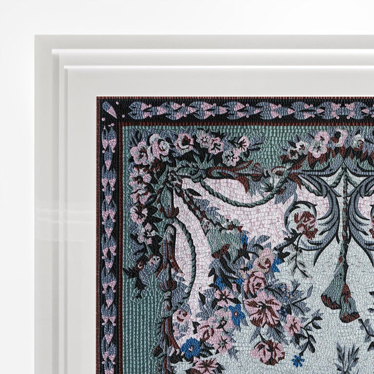 Fabric Tapestry with Artistic Rug Design Upholstered Panel on Demand ...