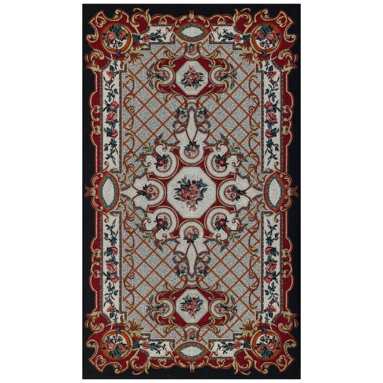 Fabric Tapestry with Artistic Rug Design Upholstered Panel on Demand ...