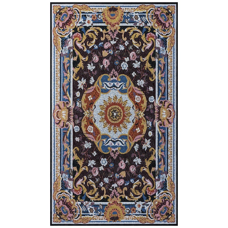 Fabric Tapestry with Artistic Rug Design Upholstered Panel on Demand ...