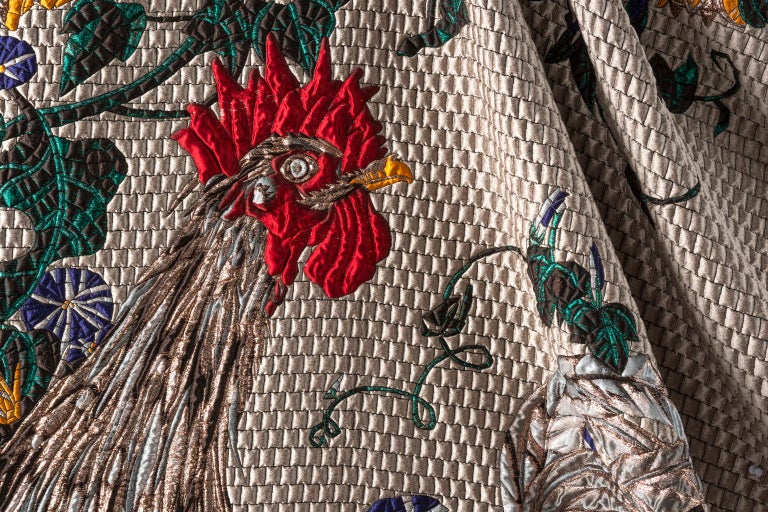 Fabric Tapestry with Rooster Design Upholstered Panel on Demand For ...