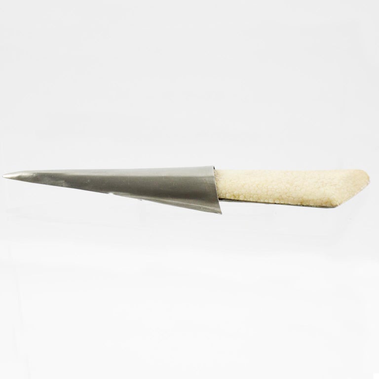 Fabrice Paris Art Deco Inspired Shagreen Pin Brooch For Sale at 1stDibs