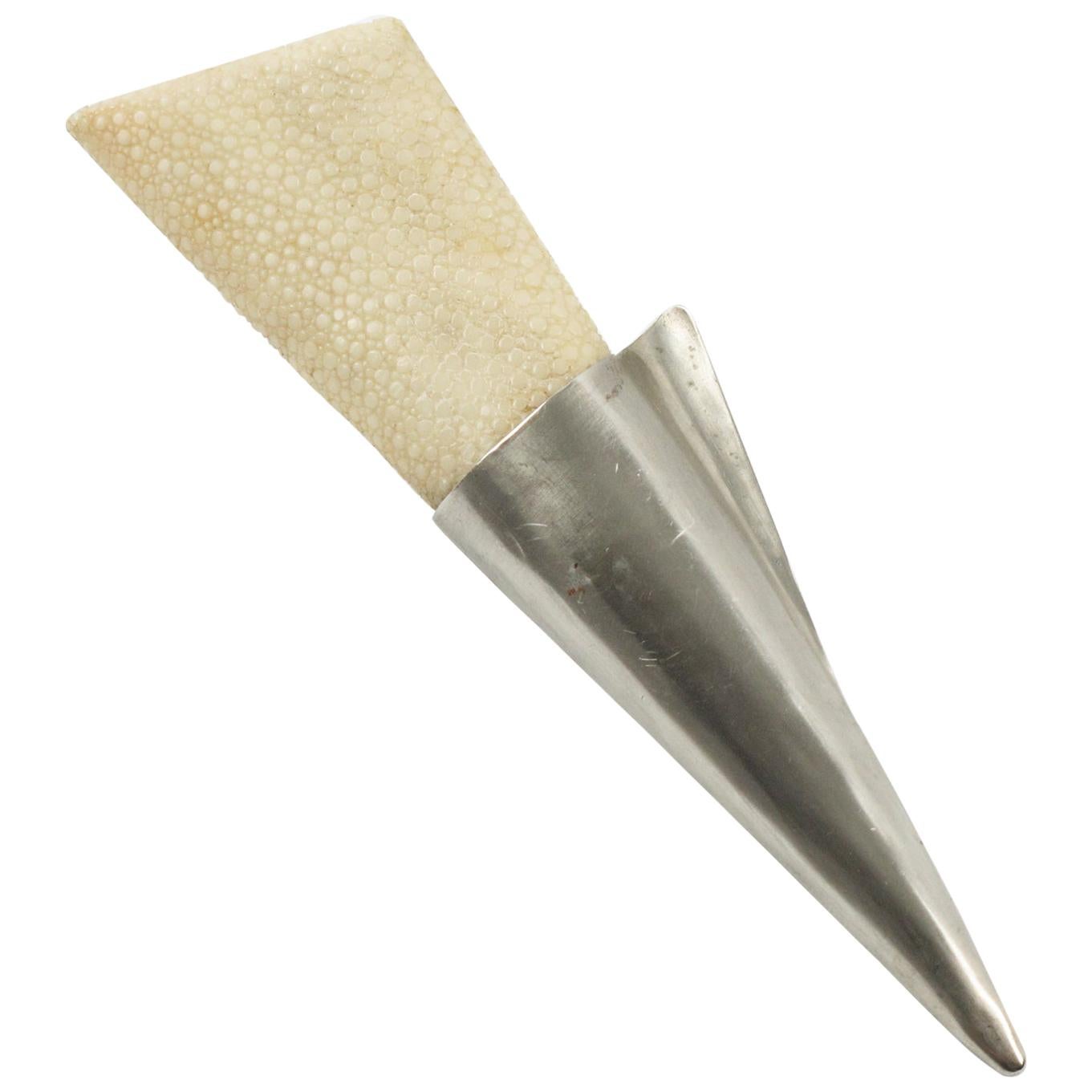 Fabrice Paris Art Deco Inspired Shagreen Pin Brooch For Sale at 1stDibs