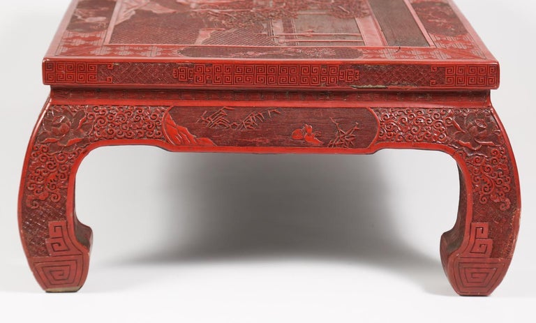 Fabulous 19th Century Chinese Carved Cinnabar Low Table at 1stDibs