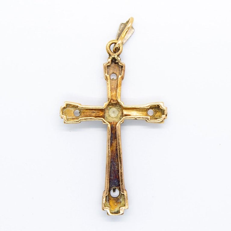 Fabulous 18 Karat Gold and Platinum Diamond Cross at 1stDibs