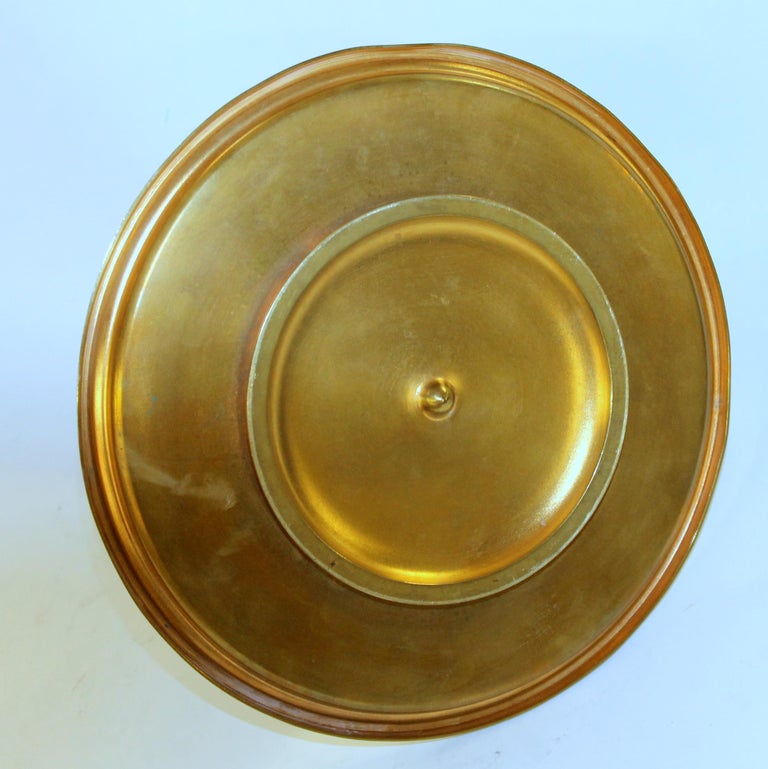 Fabulous Antique French Hand Engraved and Enameled Cast Brass Circular ...