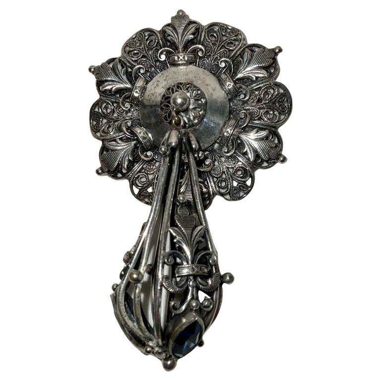 Fabulous Early Joseff Hollywood Marquis Cut Blue Glass Brooch Circa ...