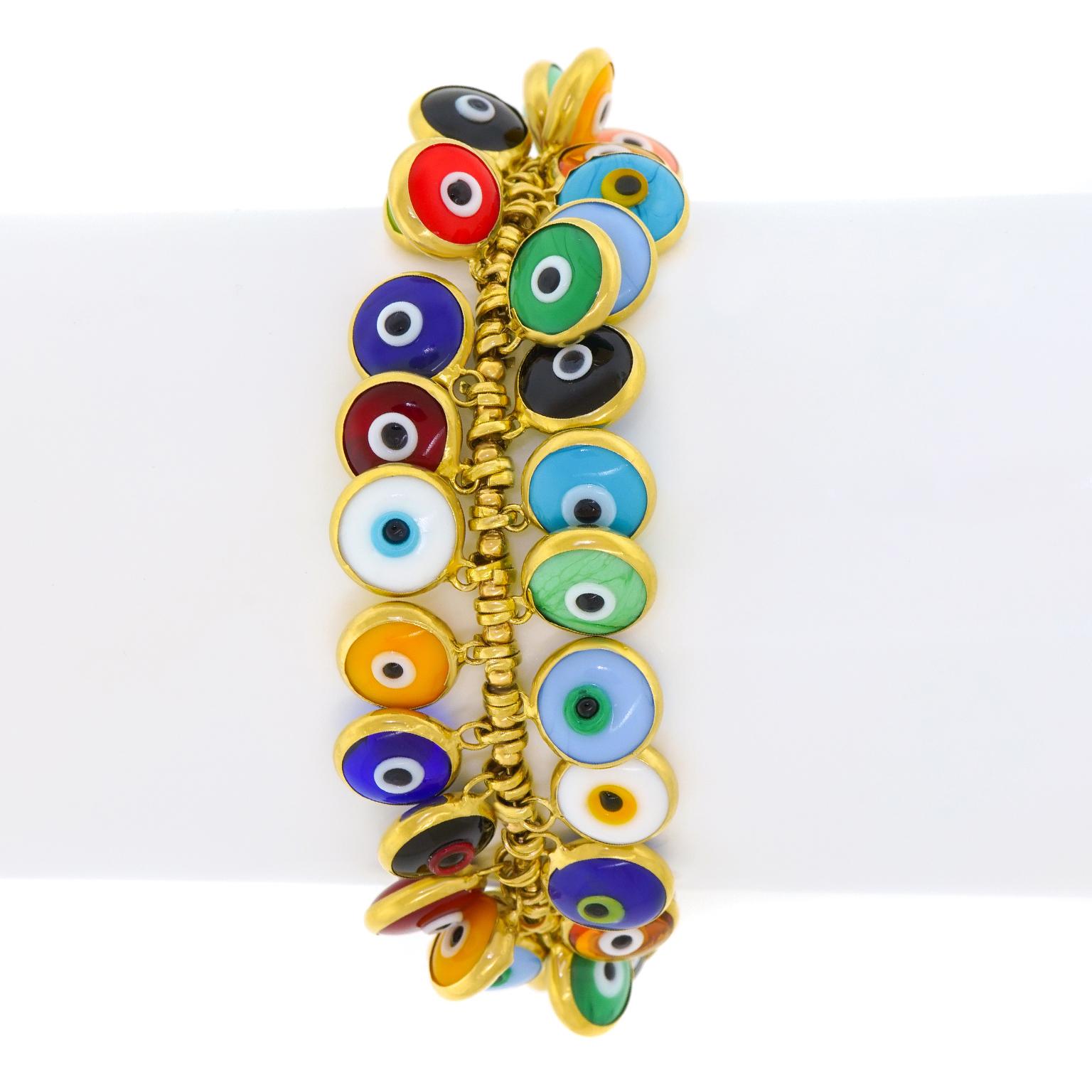 Fabulous Evil Eye Gold Bracelet For Sale at 1stDibs