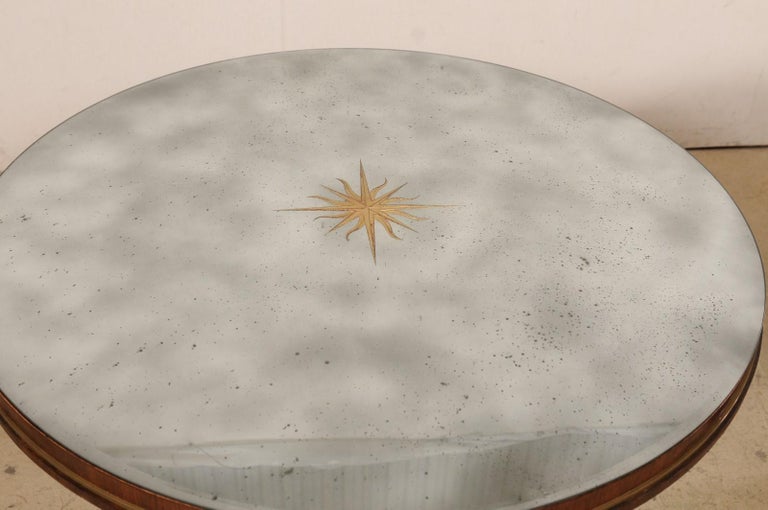 Fabulous Italian Pair of Mid-Century Tables w/Custom Mirrored Sunburst ...