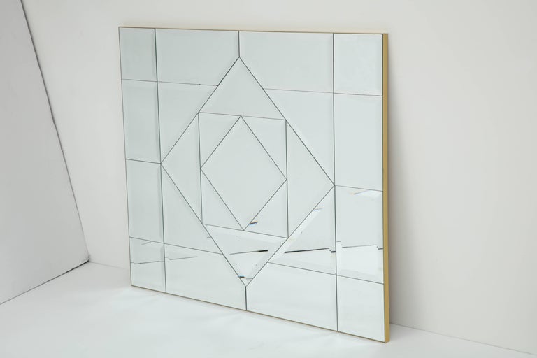 Fabulous Large Faceted Bevelled Mirror For Sale at 1stDibs