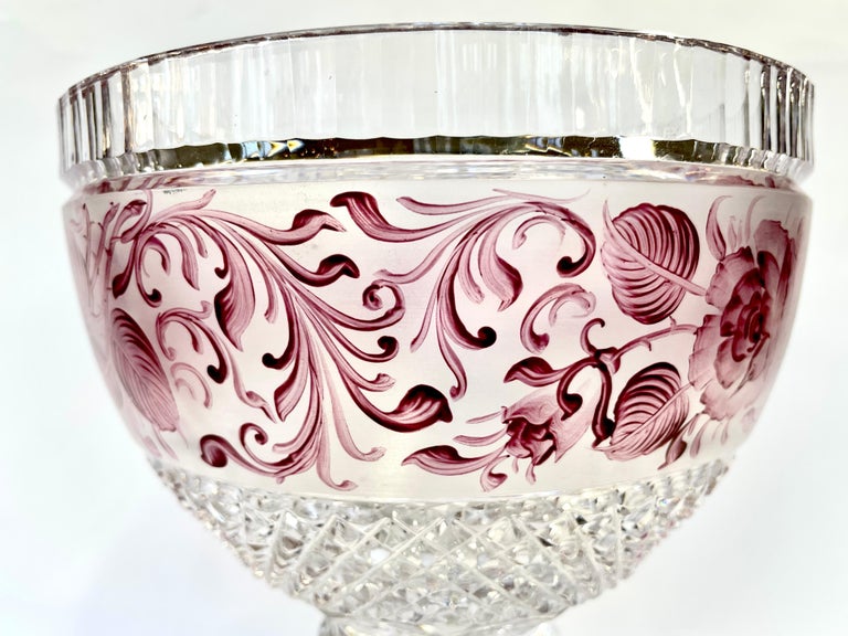 Fabulous Old Austrian Moser-Style Hand Cut and Hand Painted Crystal ...