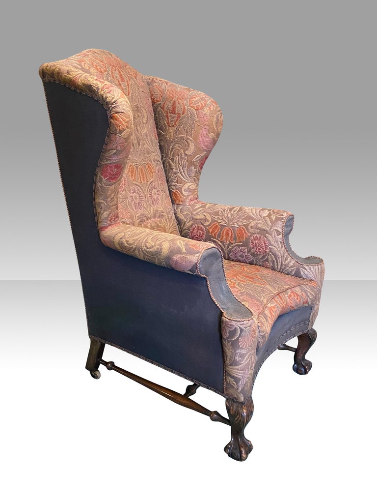 Fabulous Pair of Large Antique Wing Back Armchairs For Sale at 1stDibs