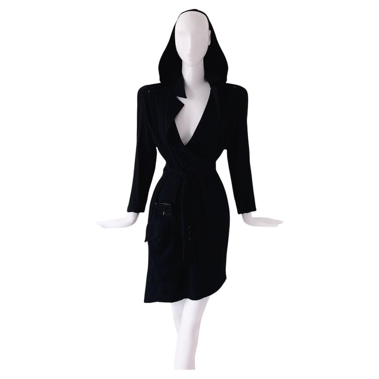 Fabulous Rare Thierry Mugler Black Sculptural Dress Hood Cape 1987 ...