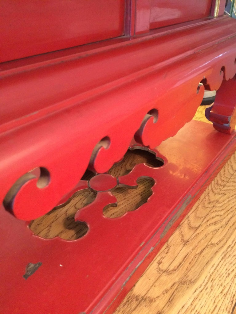 Fabulous Red, Black and Gold Japanese Altar Table For Sale at 1stDibs