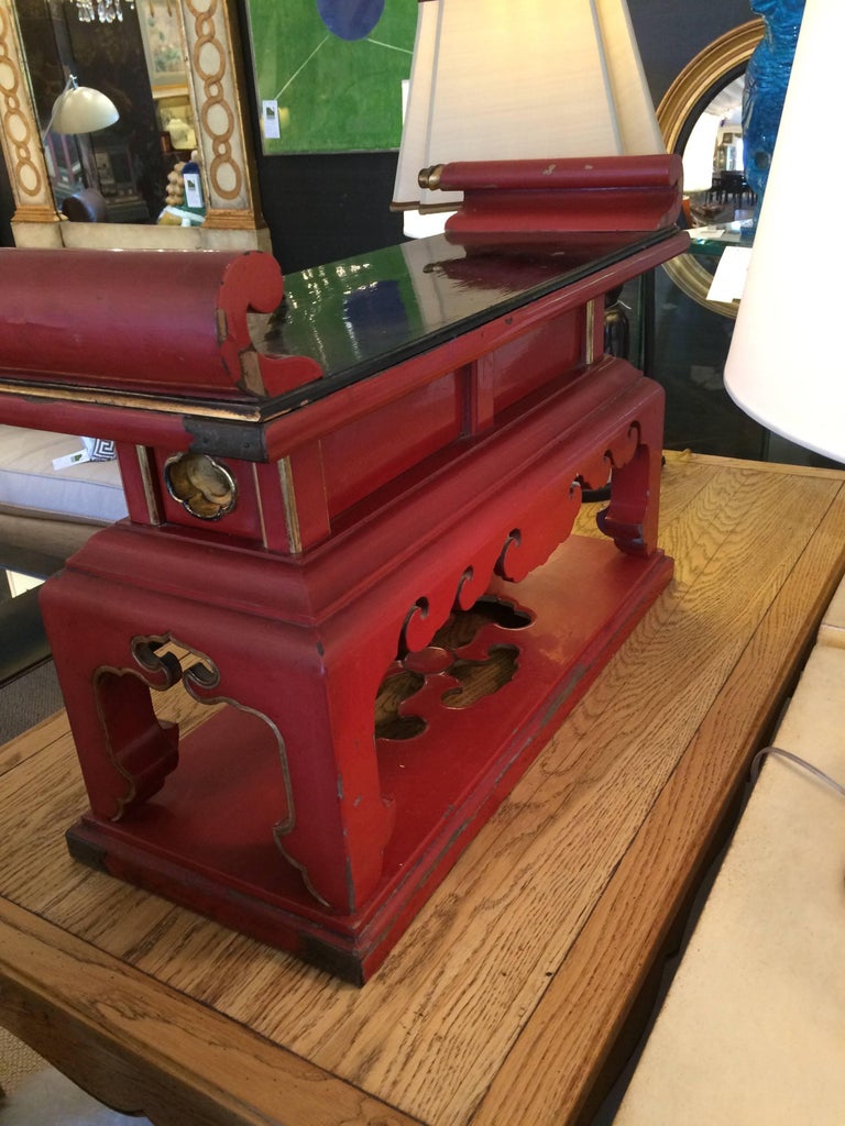 Fabulous Red, Black and Gold Japanese Altar Table For Sale at 1stDibs