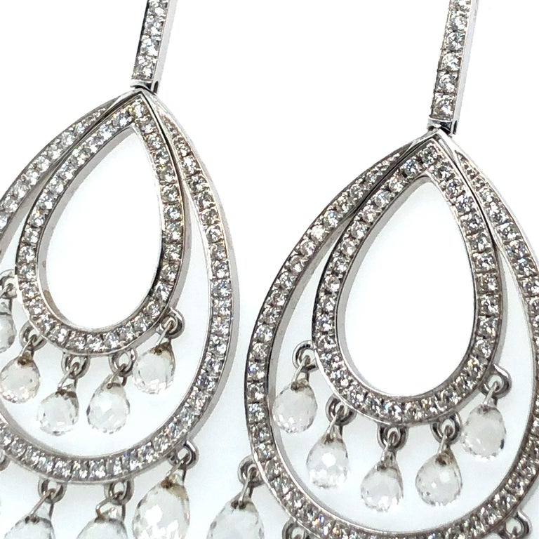 Fabulous Rock Crystal and Diamond Pendant Earrings in 18 Karat White ...