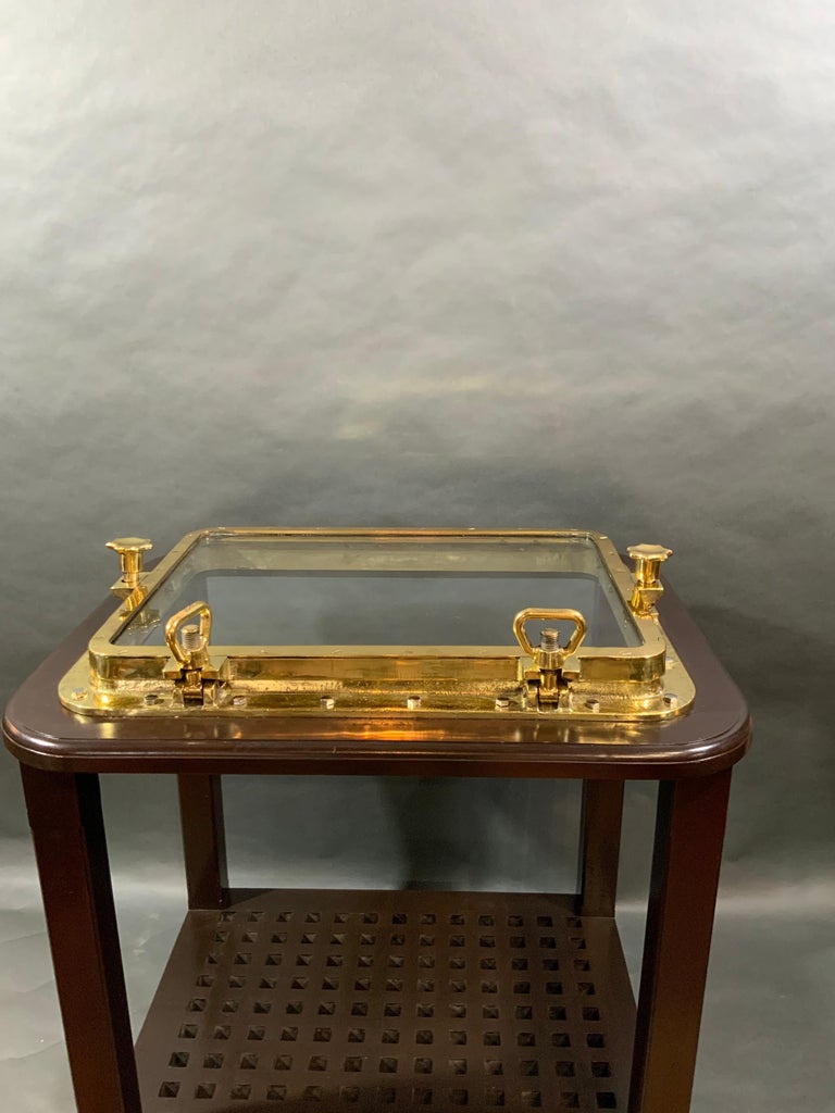 Fabulous Solid Brass Ships Porthole Table For Sale at 1stDibs