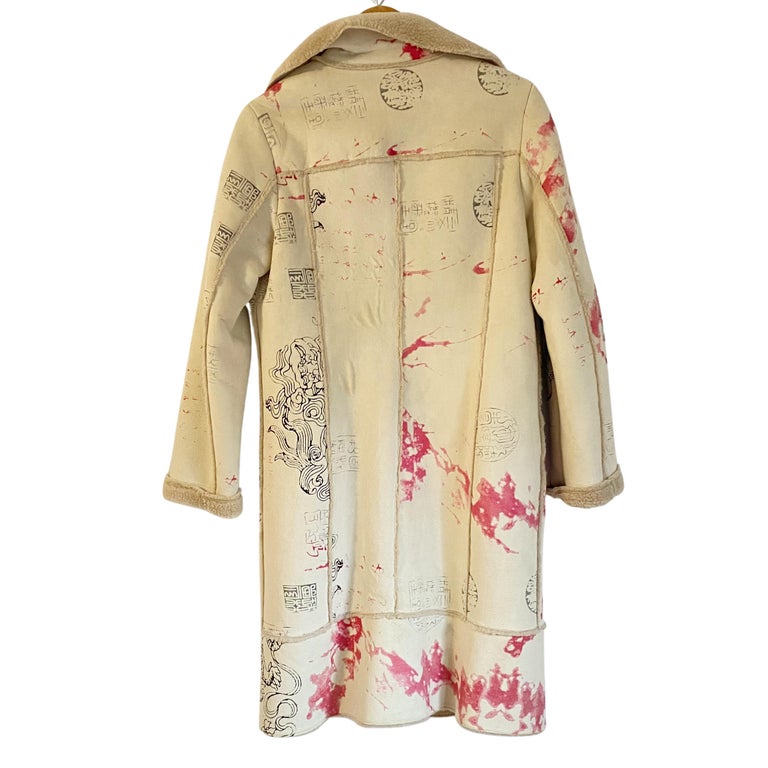 Vintage Faux Shearling Boho coat For Sale at 1stDibs