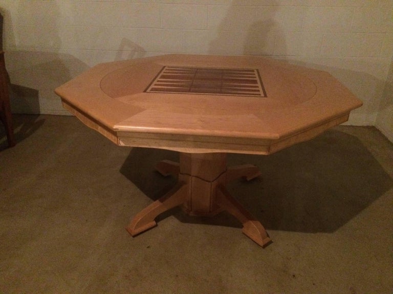 Fabulous Two-Sided Maple Game Table with Matching Adjustable Chairs For ...