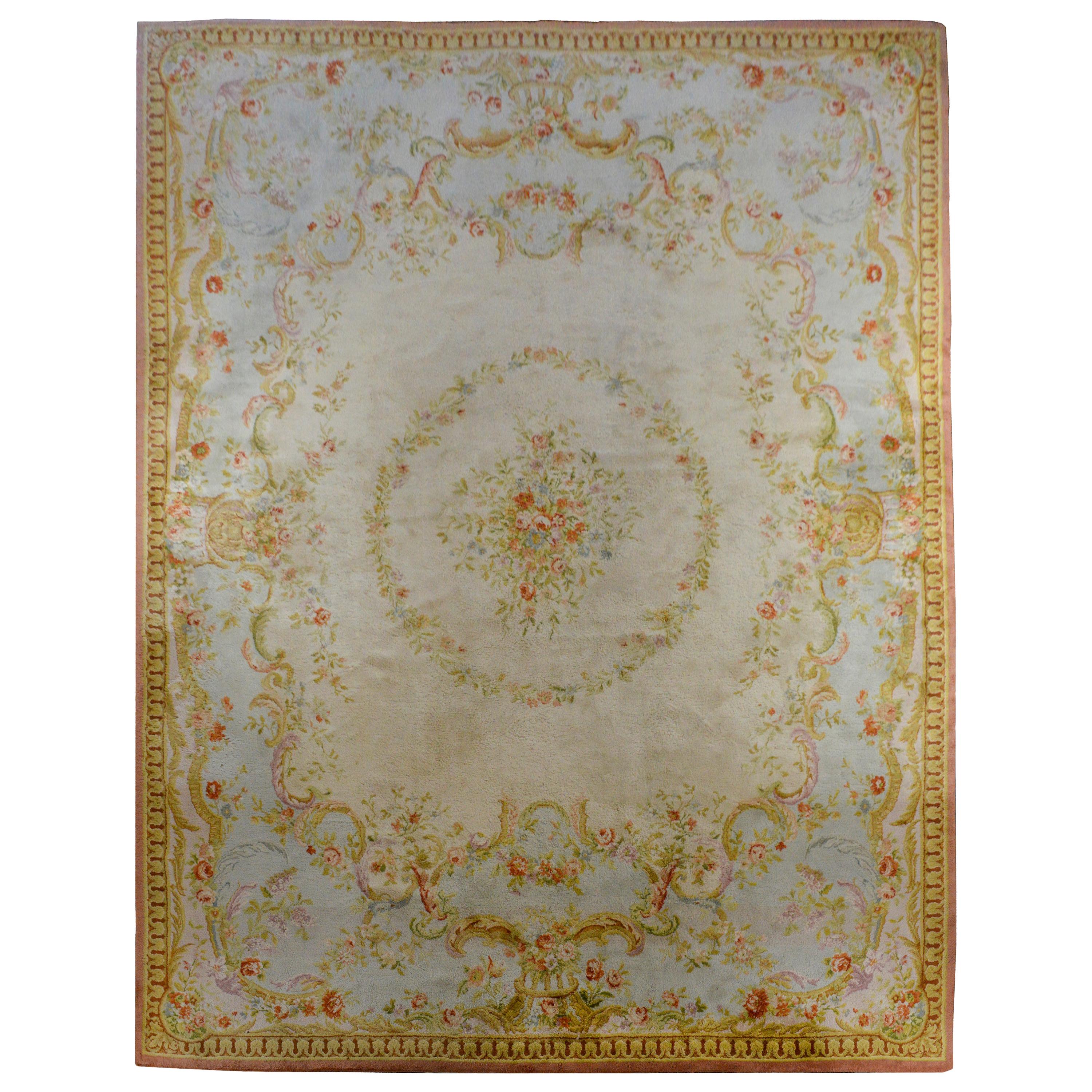 Fabulous Vintage French Savonnerie Rug at 1stDibs