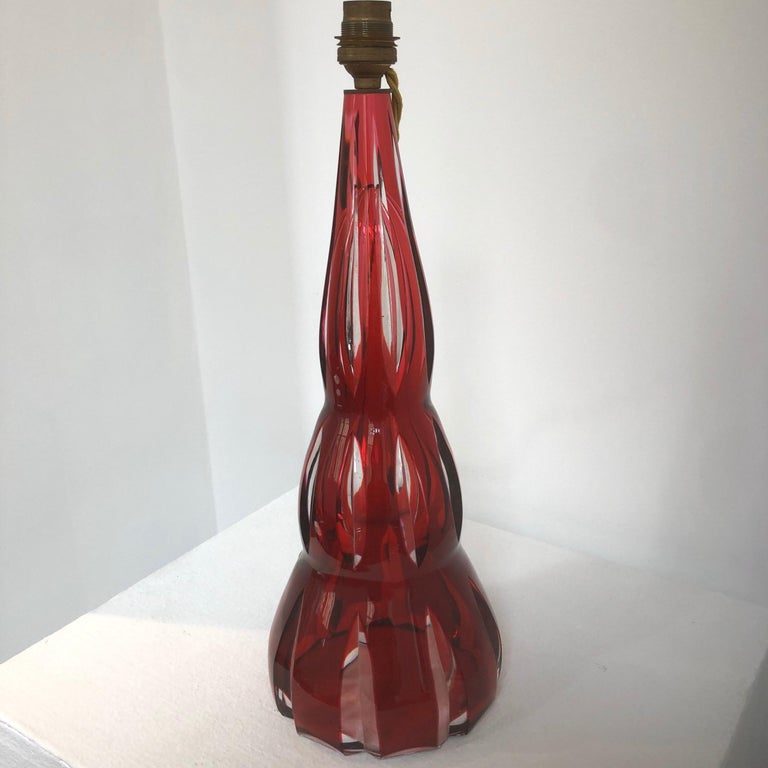 Fabulous Vintage Ruby Red French Crystal Table Lamp by Saint Louis ...