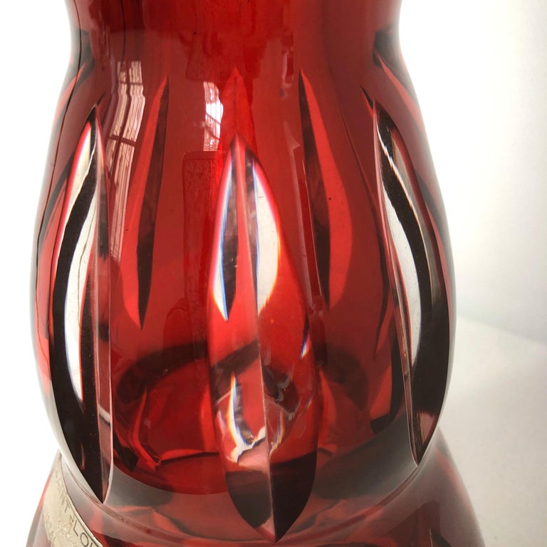 Fabulous Vintage Ruby Red French Crystal Table Lamp by Saint Louis ...
