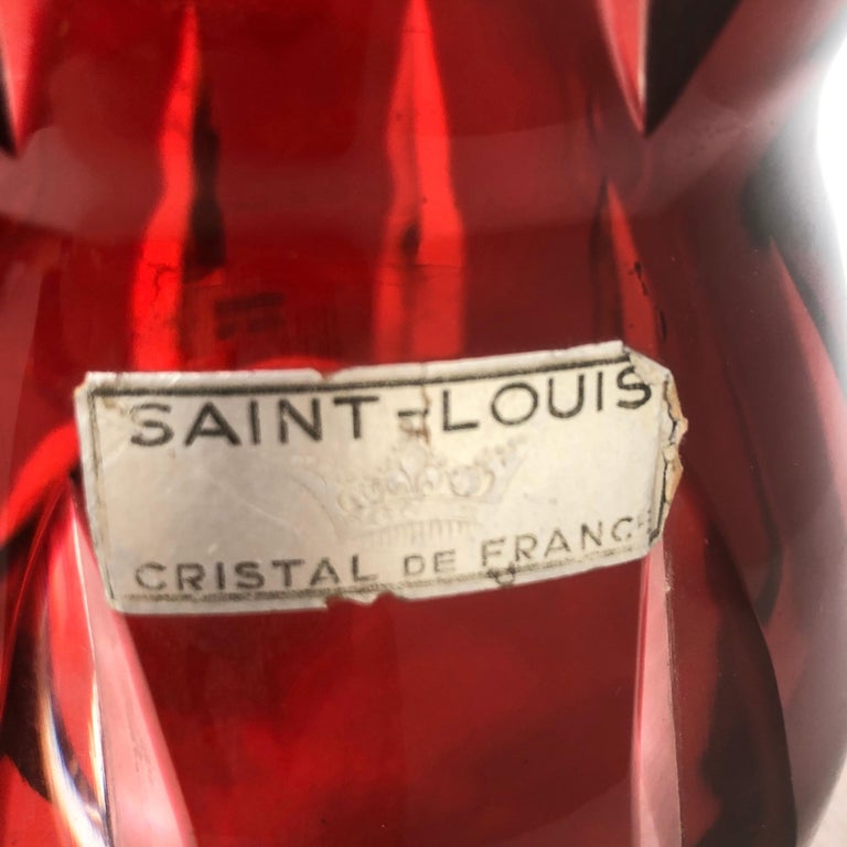 Fabulous Vintage Ruby Red French Crystal Table Lamp by Saint Louis ...