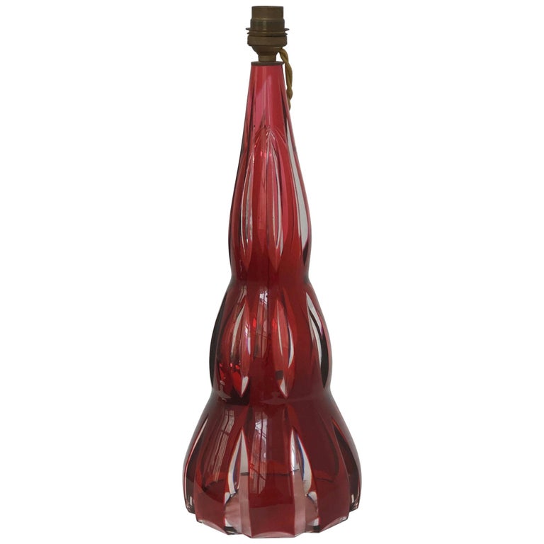 Fabulous Vintage Ruby Red French Crystal Table Lamp by Saint Louis ...