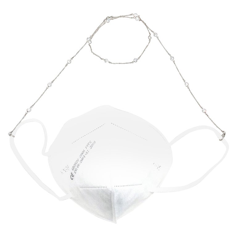 Face mask chain - faux diamond by the yard sterling silver chain For ...