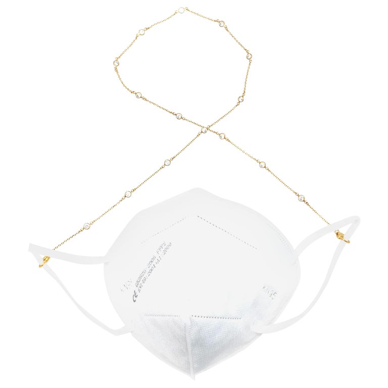 Face mask chain - faux diamond by the yard vermeil chain For Sale at ...