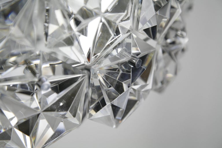 Facet Cut Crystal Kinkeldey Chandelier, Germany 1960 For Sale at 1stDibs