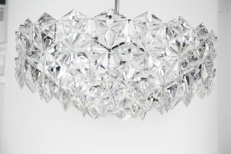 Facet Cut Crystal Kinkeldey Chandelier, Germany 1960 For Sale at 1stDibs