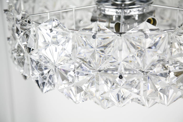 Facet Cut Crystal Kinkeldey Chandelier, Germany 1960 For Sale at 1stDibs