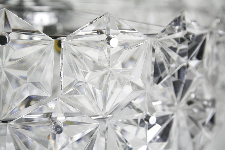 Facet Cut Crystal Kinkeldey Chandelier, Germany 1960 For Sale at 1stDibs