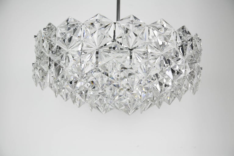 Facet Cut Crystal Kinkeldey Chandelier, Germany 1960 For Sale at 1stDibs