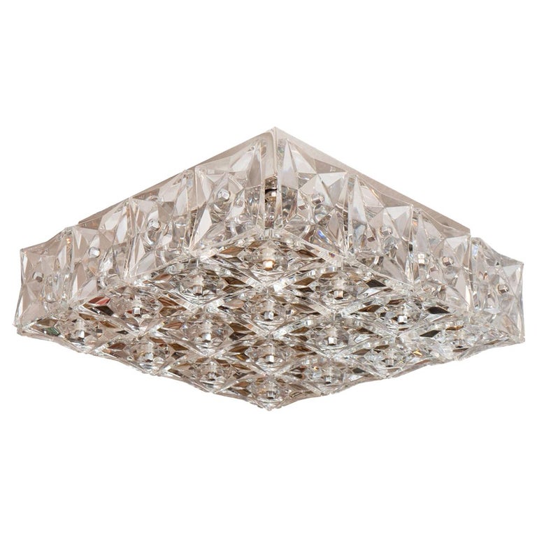 Facet Cut Tile Flush Mount Fixture For Sale at 1stDibs