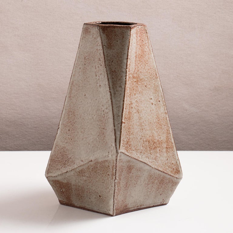 Facet Glossy Gray, Rust, and Black Modern Tapered Geometric Ceramic ...