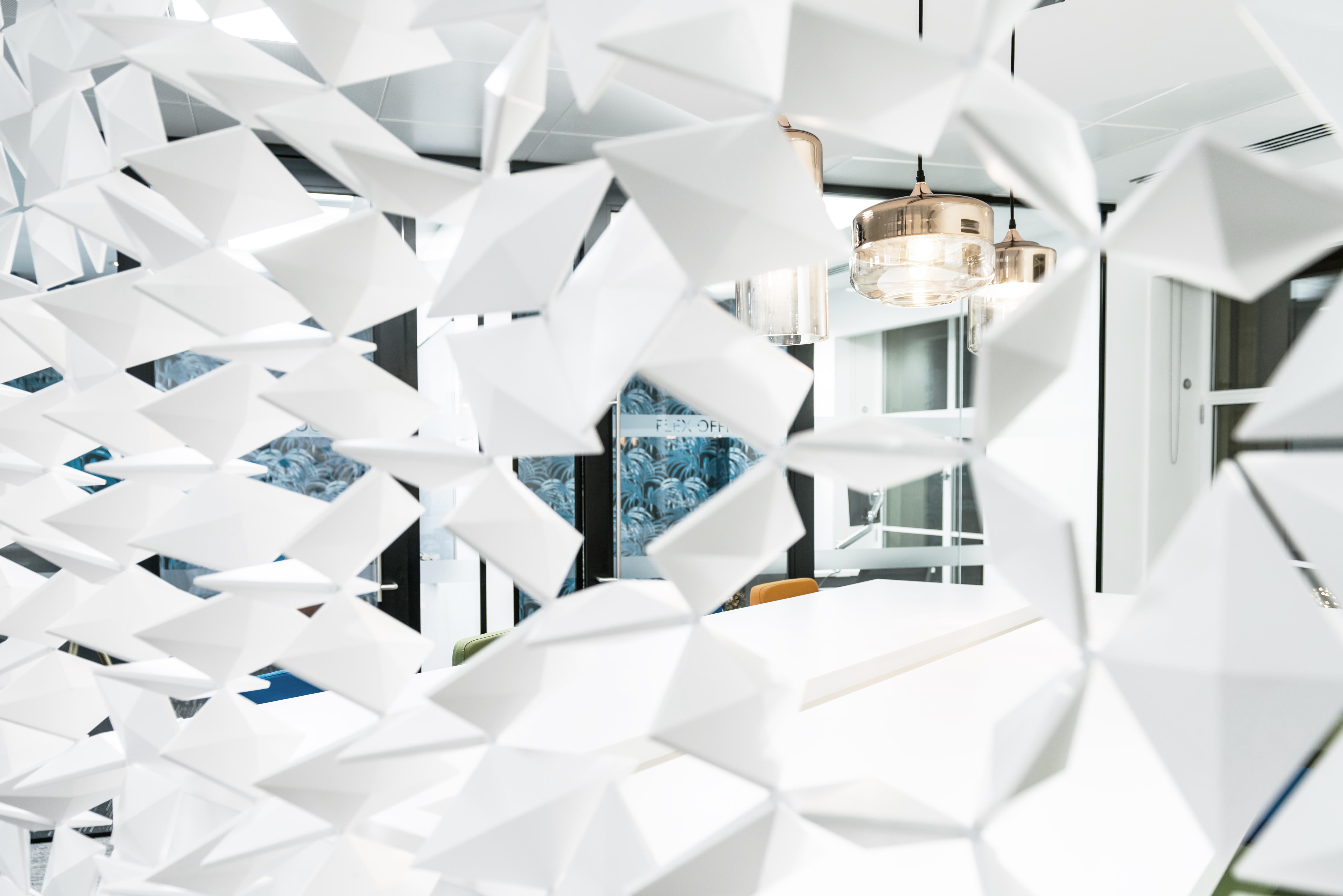 Facet Hanging Room Divider in White For Sale at 1stDibs